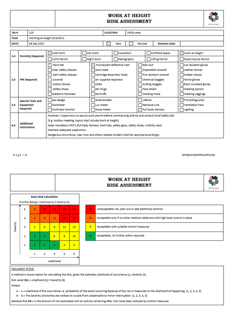 Risk Assessment Work at Height Expertise | PDF | Scaffolding | Personal ...