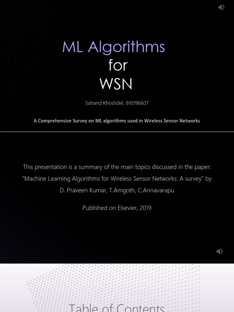 Ml For Wsns Pdf Wireless Sensor Network Machine Learning 