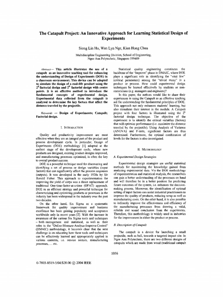 The Catapult Project An Innovative Approach For Learning Statist | PDF ...