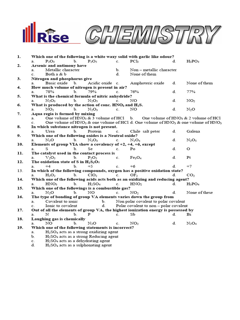 Chemistry Ch4 Part II | PDF | Nitric Acid | Nitrogen