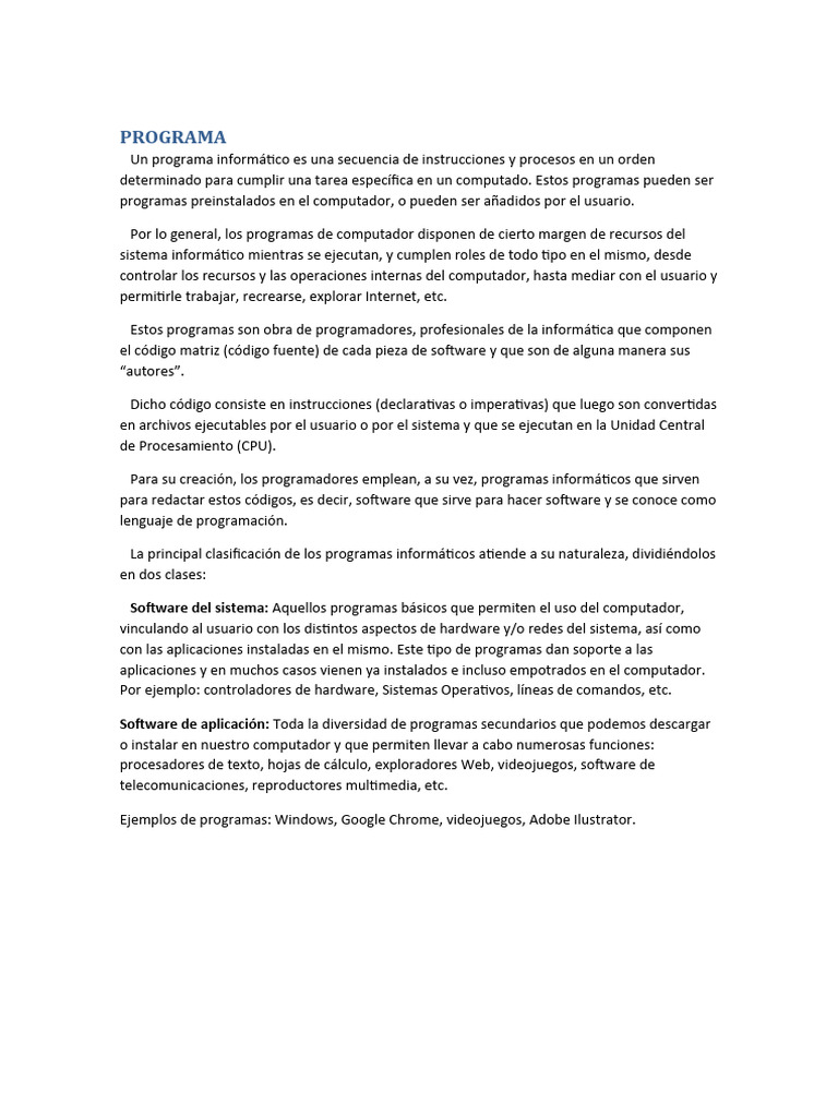 definiciones so | PDF | Programación | Programa de computadora