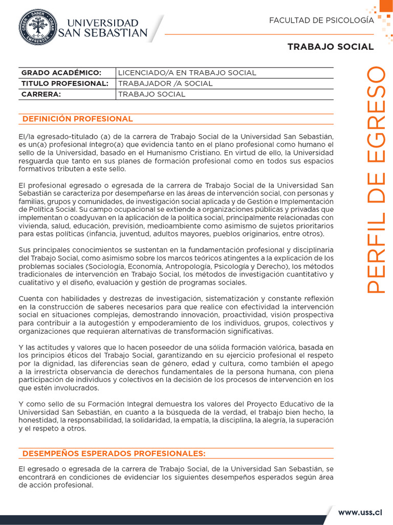 Perfil Trabajo Social | PDF | Trabajo Social | Sicología