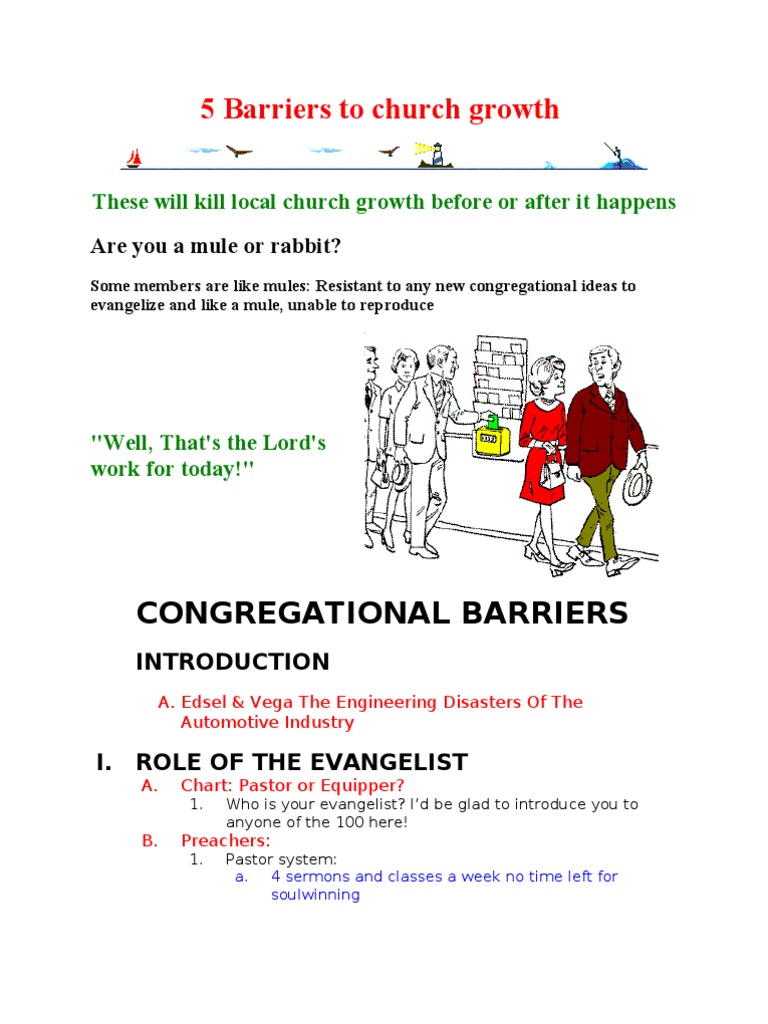 5 Barriers To Church Growth | PDF | Evangelism | The Gospel