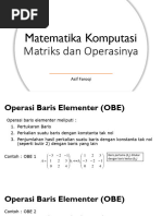 Rangkuman Operasi Baris Elementer (OBE) | PDF