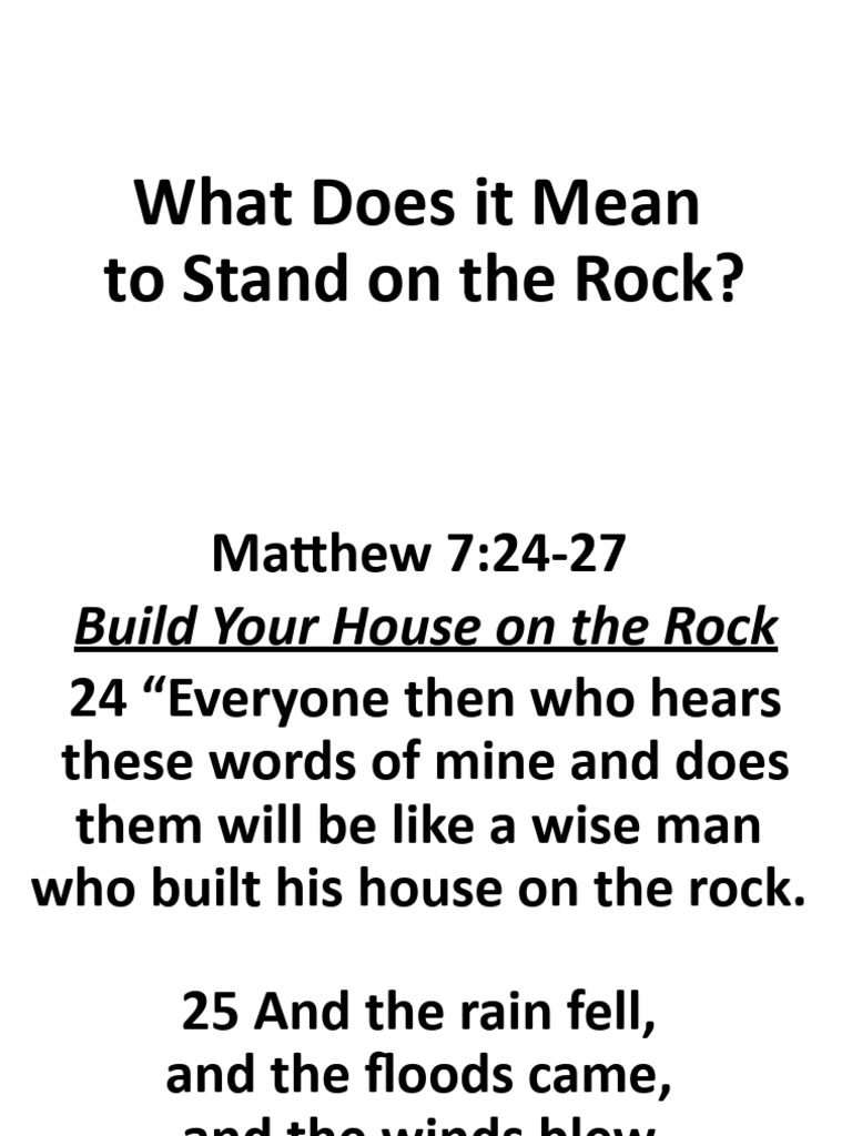 How To Stand On The Rock | PDF | Gospel Of Matthew | Jesus