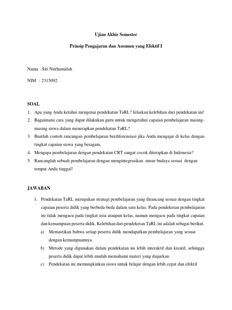 UAS-PPA-Siti Nurhamiidah | PDF
