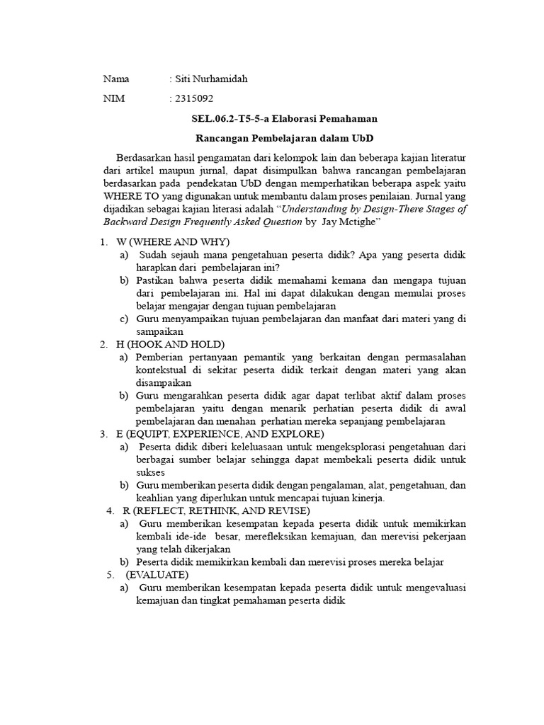 T5 Elaborasi Pemahaman-1 | PDF