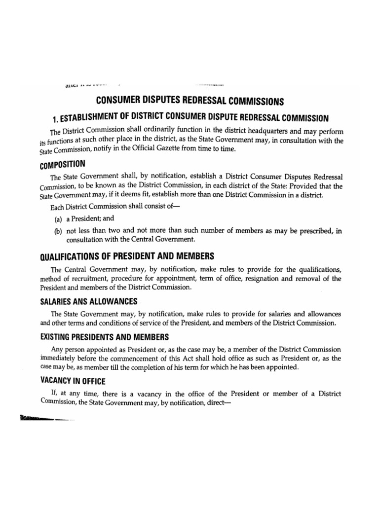 Redressal Commissions (LAW) | PDF