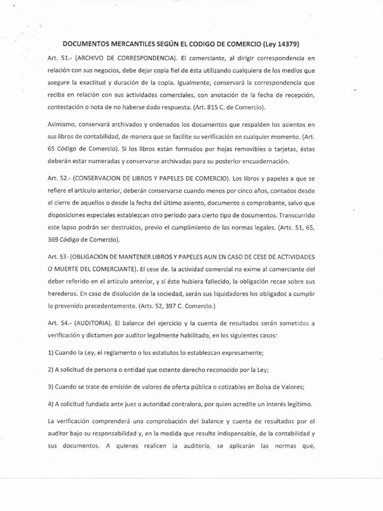 CODIGO DE COMERCIO (Ley 14379) | PDF