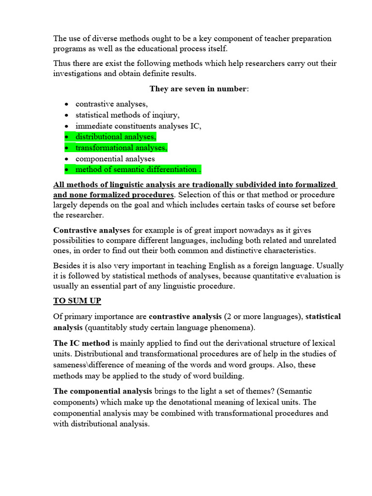 Methods | PDF | Semantics | Linguistics