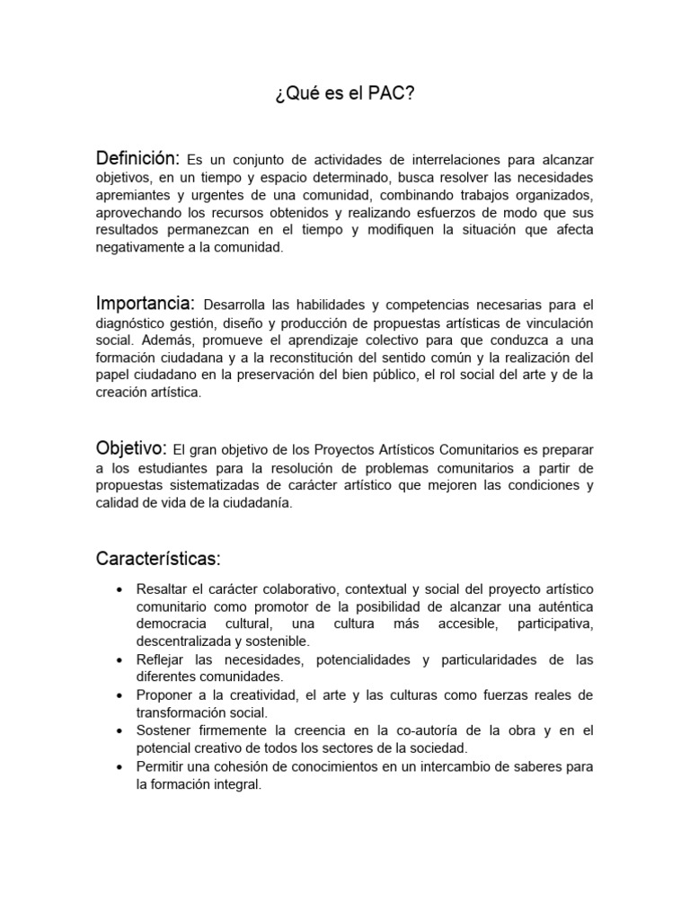 Qué Es El PAC | PDF | Comunidad | Evaluación