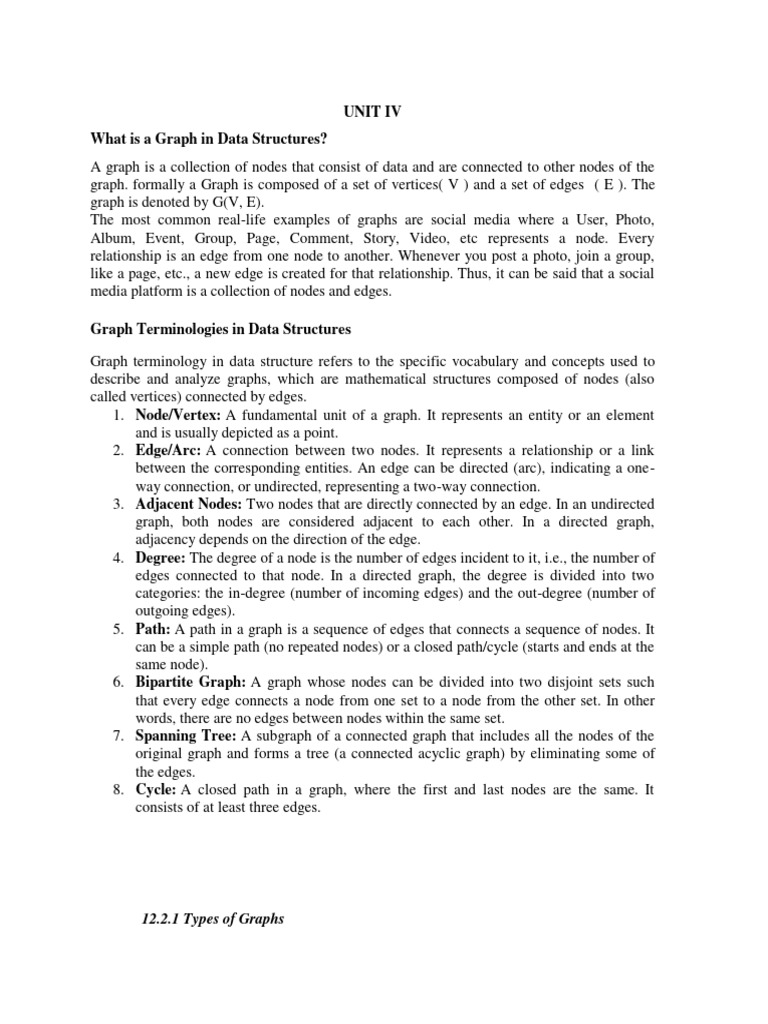I B.SC CS DS Unit Iv | PDF | Vertex (Graph Theory) | Theoretical Computer Science