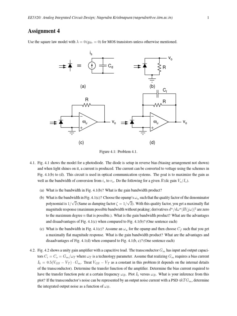 Assignment 04 | PDF | Amplifier | Operational Amplifier Assignment 04 | PDF | Amplifier | Operational Amplifier