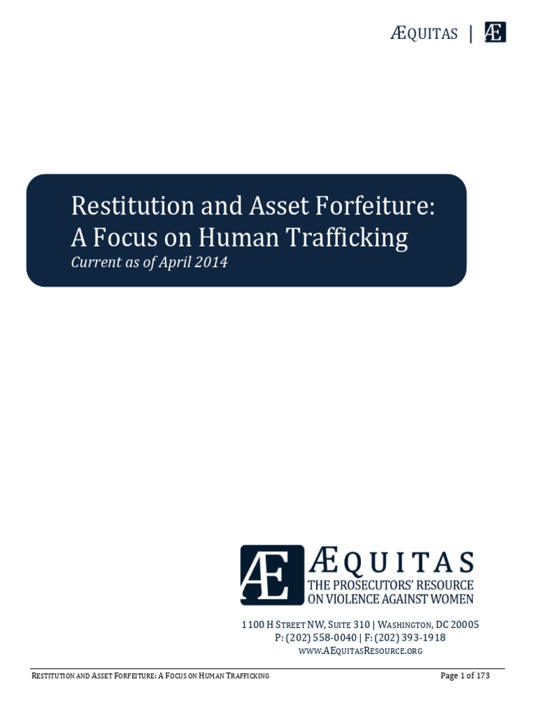 Restitution and Asset Forfeiture A Focus On Human Trafficking | PDF ...
