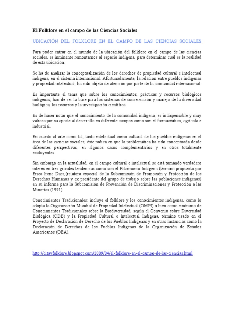 Exposición Del Folklore | PDF | Folklore | Science