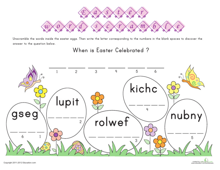 Easter Words Scramble | PDF