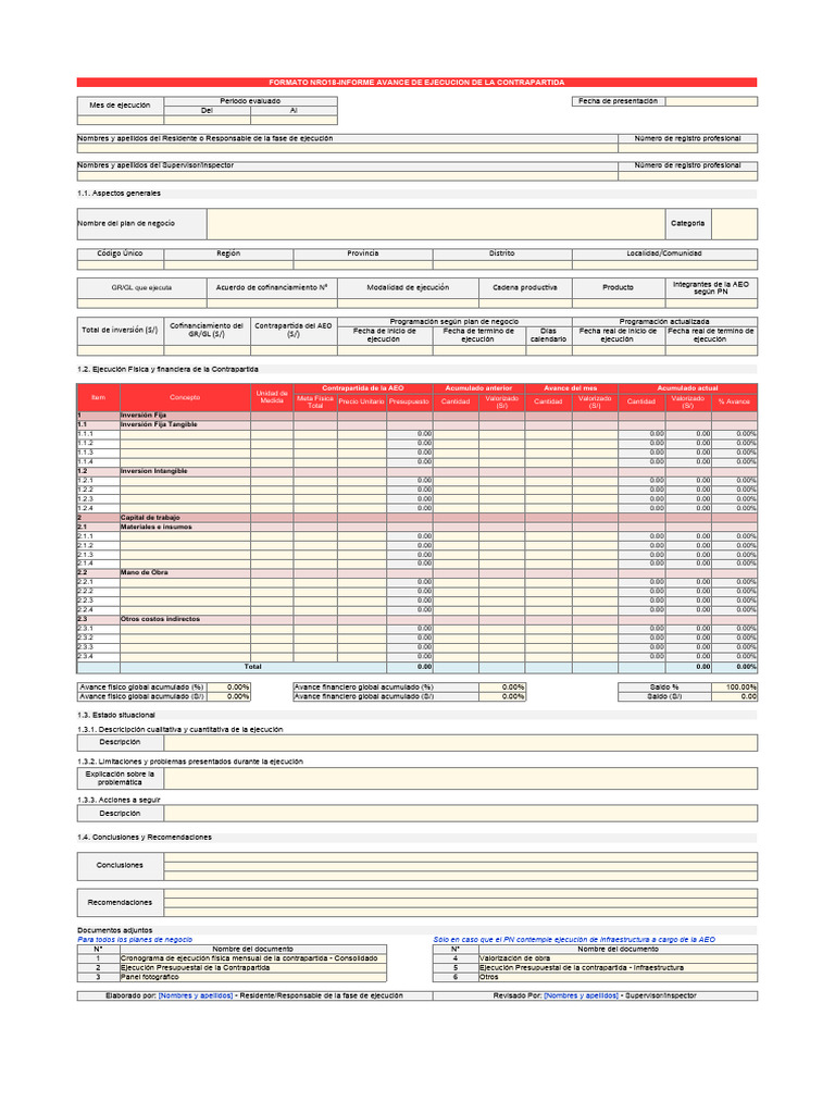 Informe de Ejecución de Contrapartida | PDF | Economias | Business