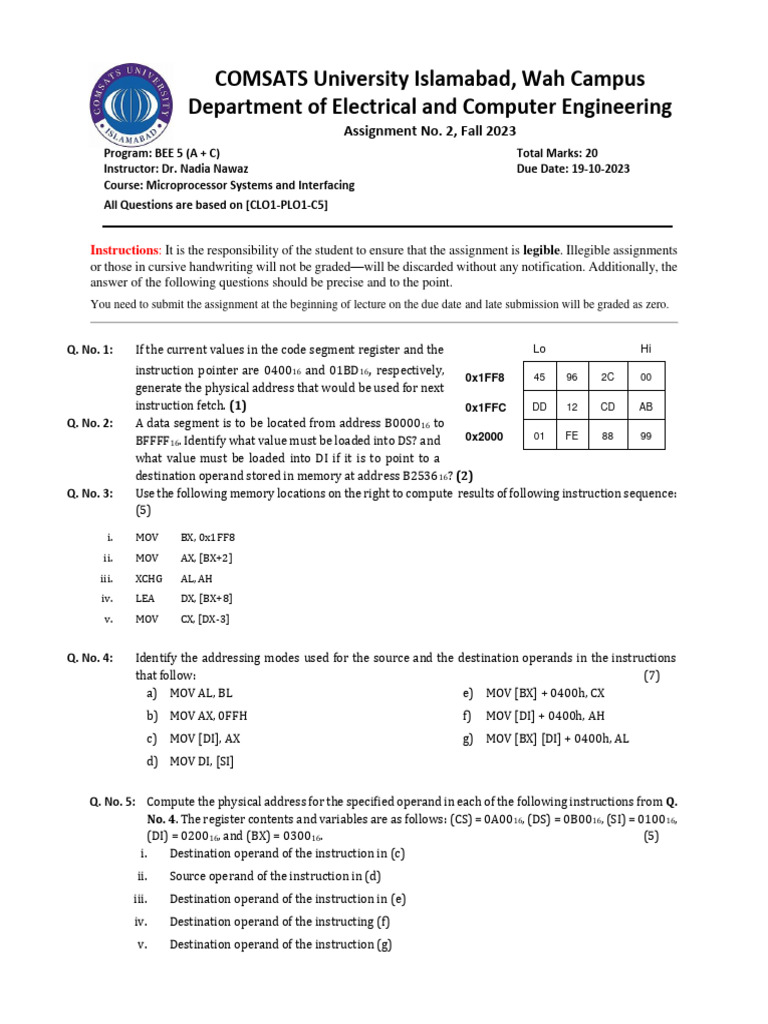 Assignment No 2 | PDF | Computer Science | Central Processing Unit