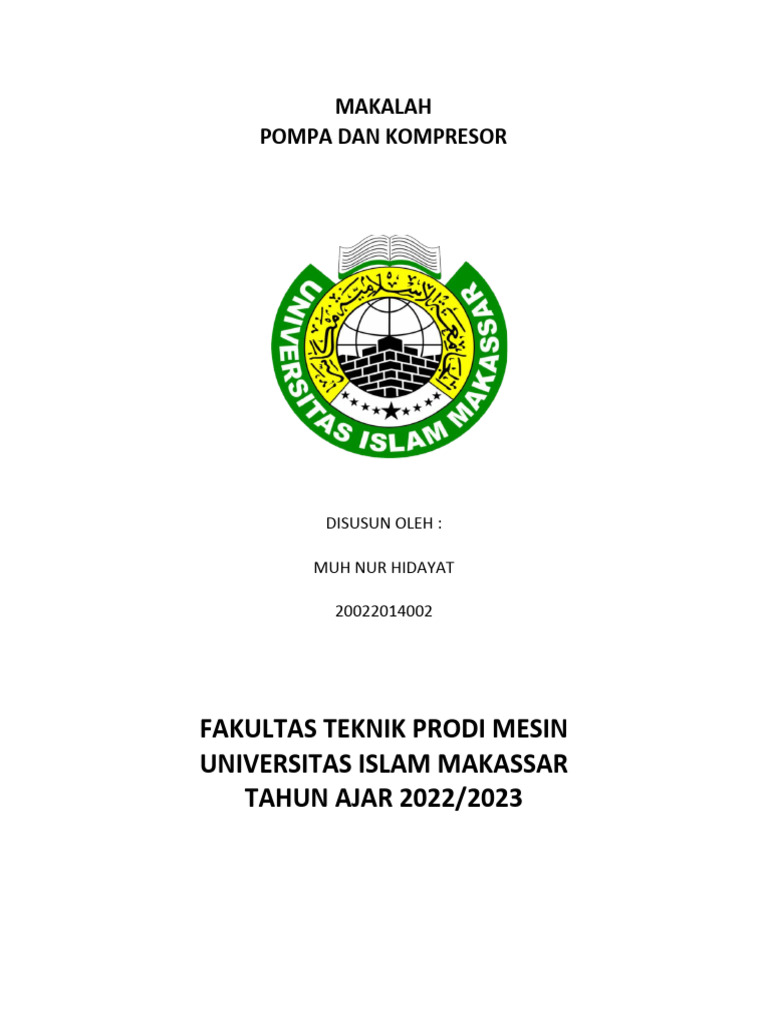 Makalah Pompa Dan Kompresor | PDF