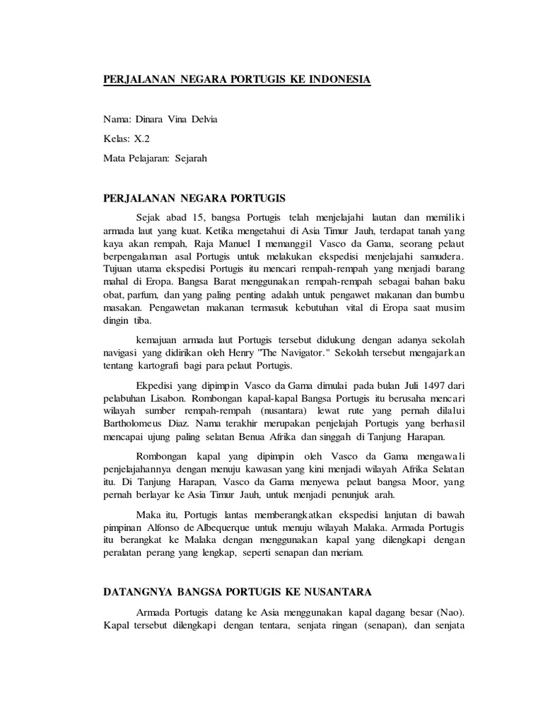 Ekspedisi Portugis ke Nusantara 1511 | PDF | Perjalanan