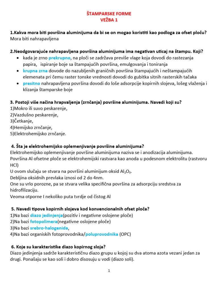 Štamprske Forme Vezbe | PDF