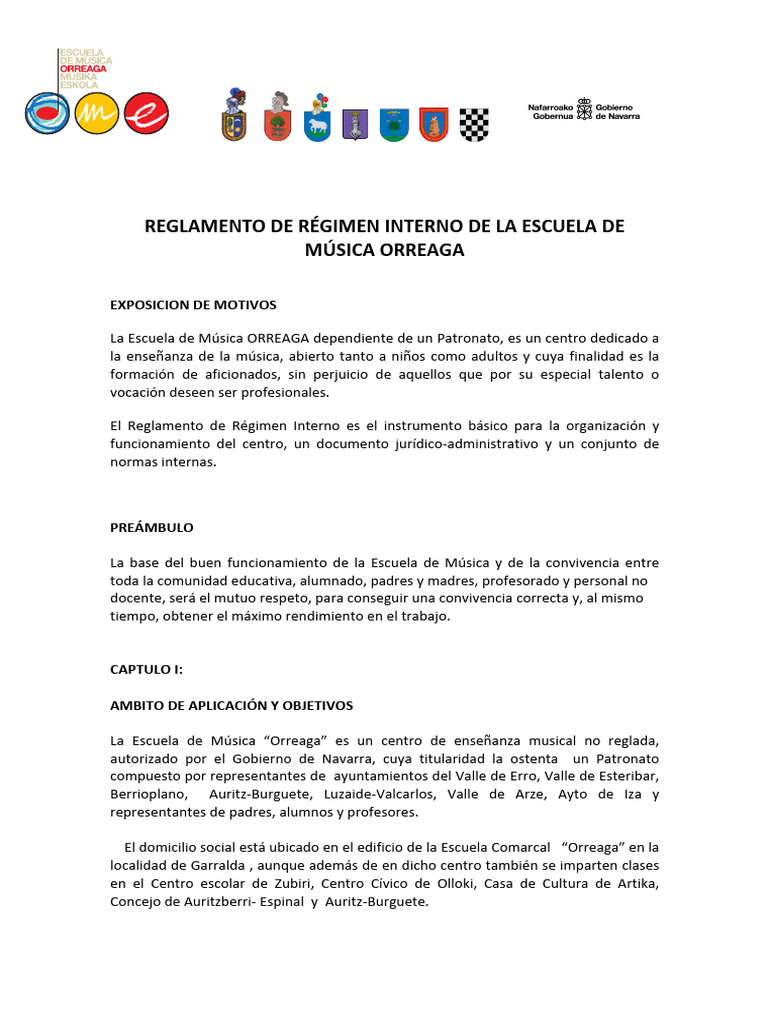 Reglamento Interno | PDF | Maestros | Escuelas