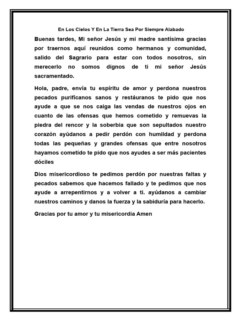 En Los Cielos Y en La Tierra Sea Por Siempre Alabado | PDF | Cocina ...