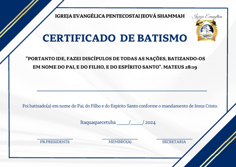 Certificado de Batismo | PDF
