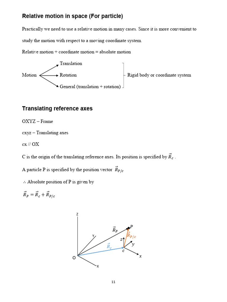 3 Relative Motion | PDF | Kinematics | Rotation
