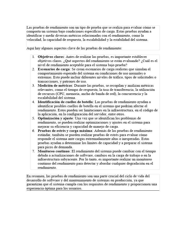 Pruebas de Performance Versio 2 | PDF | Escalabilidad | Software