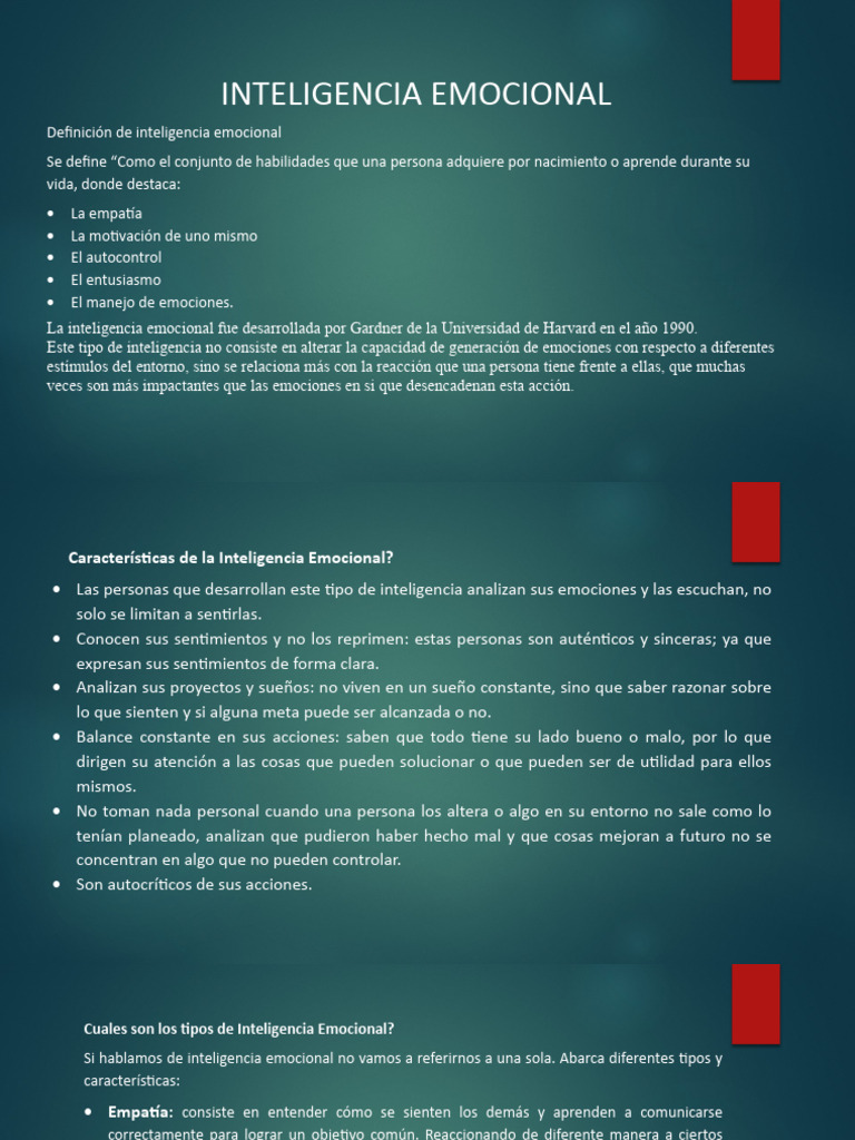 INTELIGENCIA EMOCIONAL | PDF | Inteligencia emocional | Las emociones