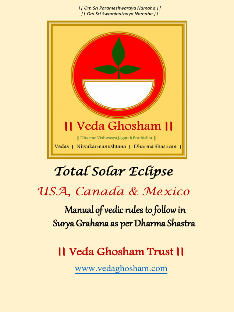 Surya Grahana Eclipse Manual 2024 | PDF | Vedas