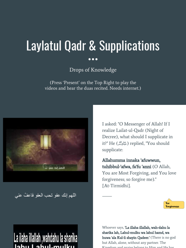 Laylatul Qadr Duas and Meanings | PDF | Semitic Words And Phrases ...