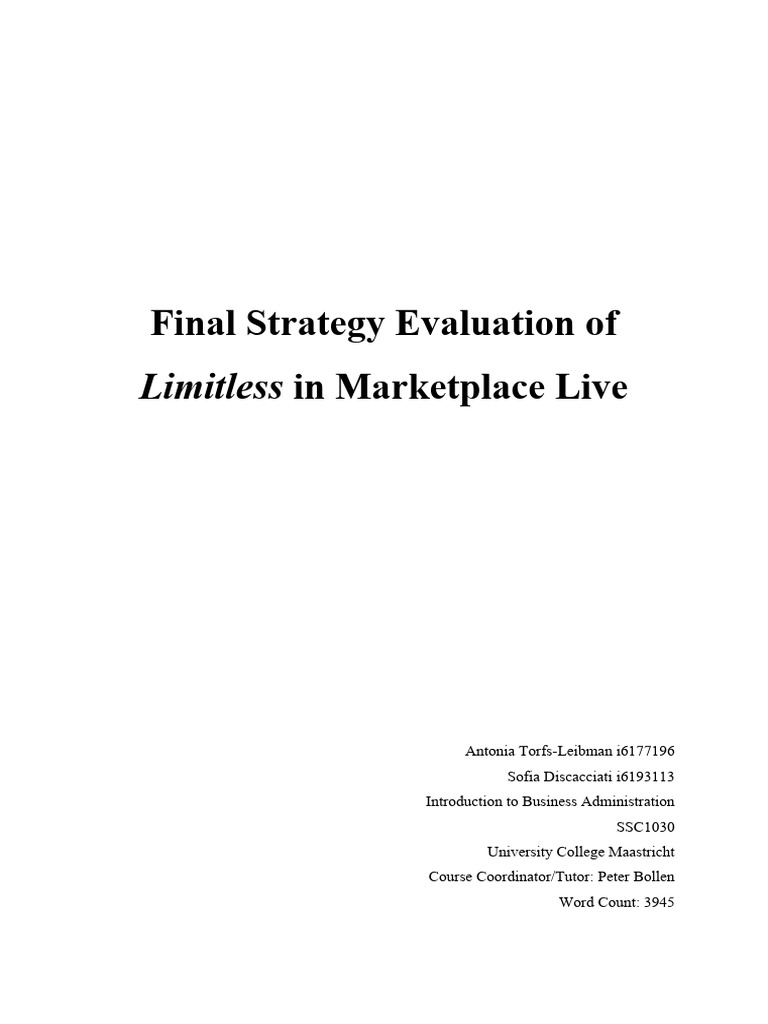 Final Strategy Evaluation - Sofia D and Antonia T-L | PDF | Brand | Demand