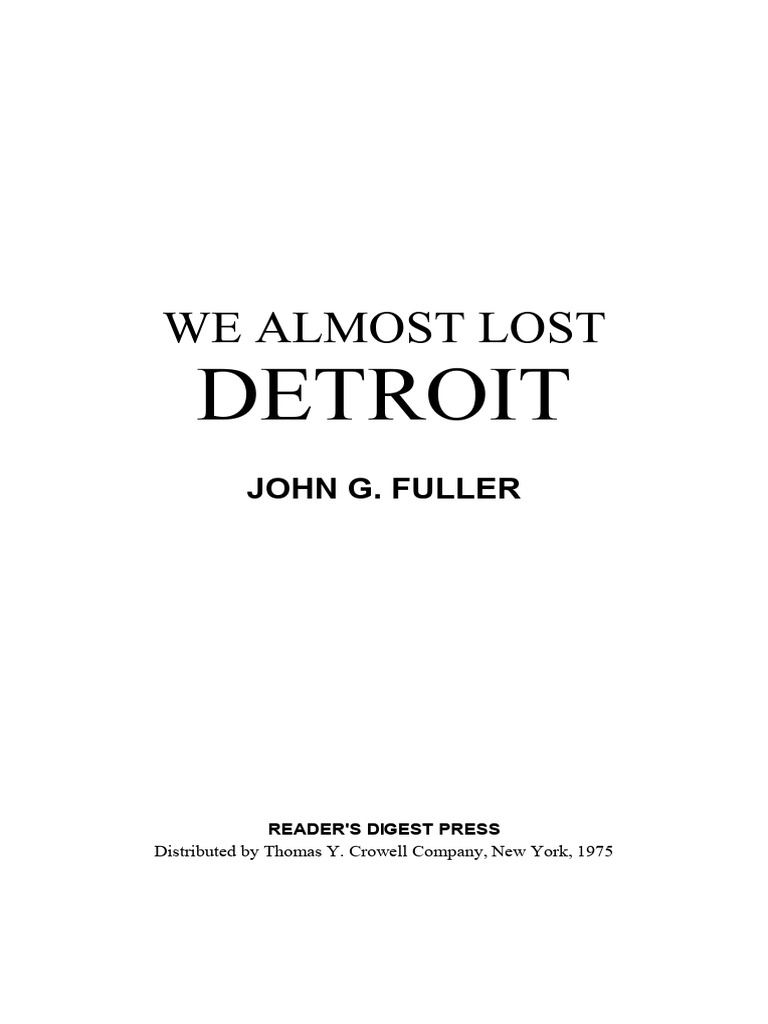 We Almost Lost Detroit - John G. Fuller - 1975 - 363.4, 621.483 | PDF ...