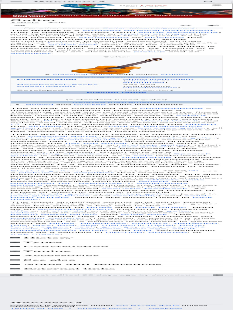 Guitar Wikipedia Pdf Guitars String Instruments