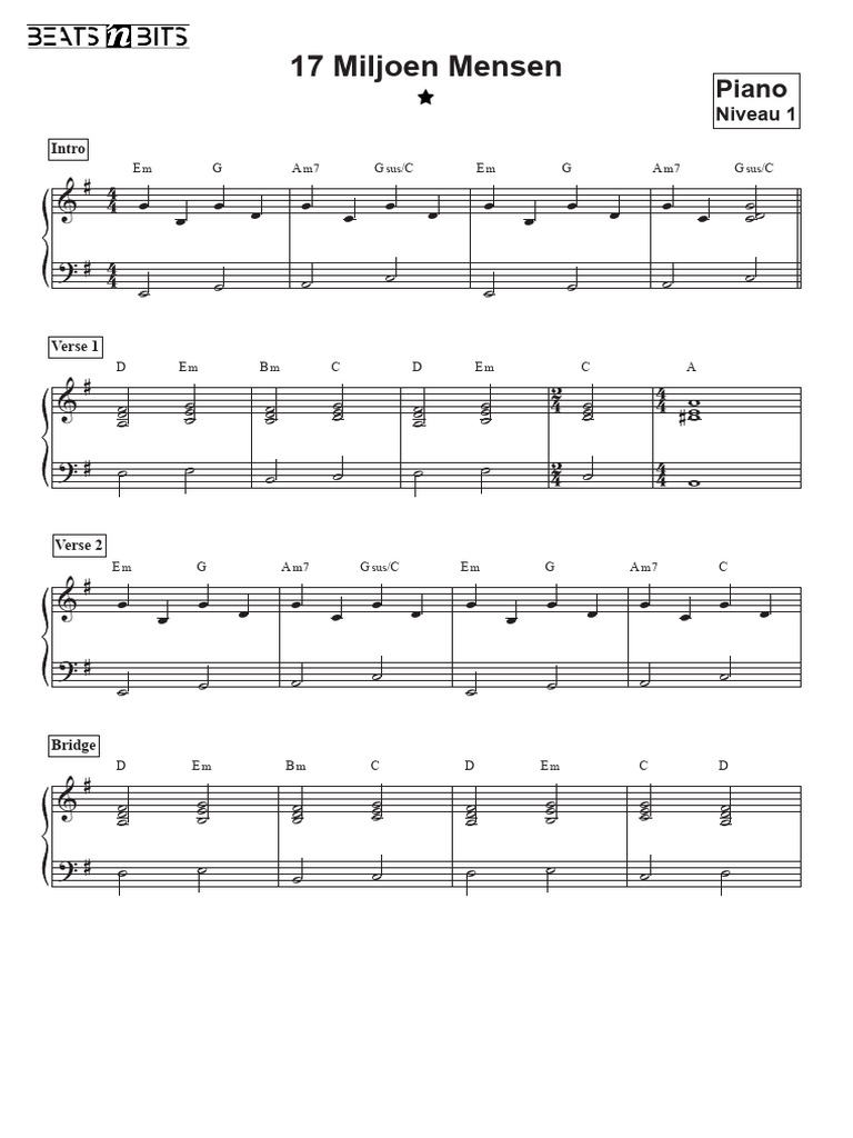 17 Miljoen Mensen - Piano N1 | PDF