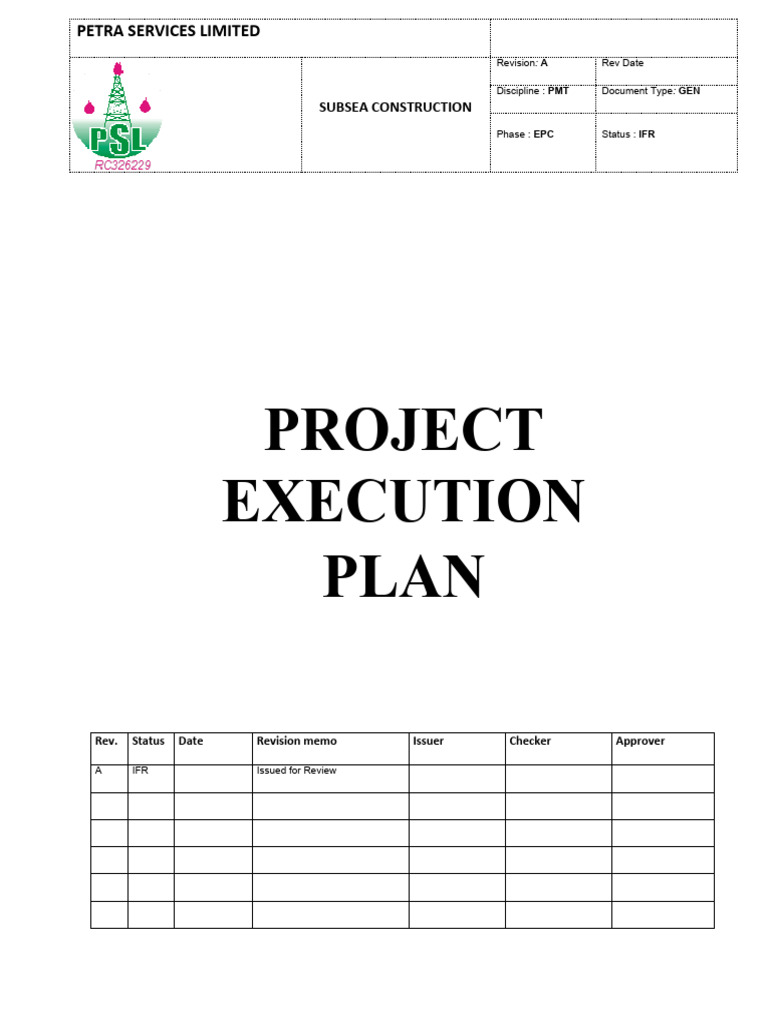 Offshore Project Execution Plan Pdf