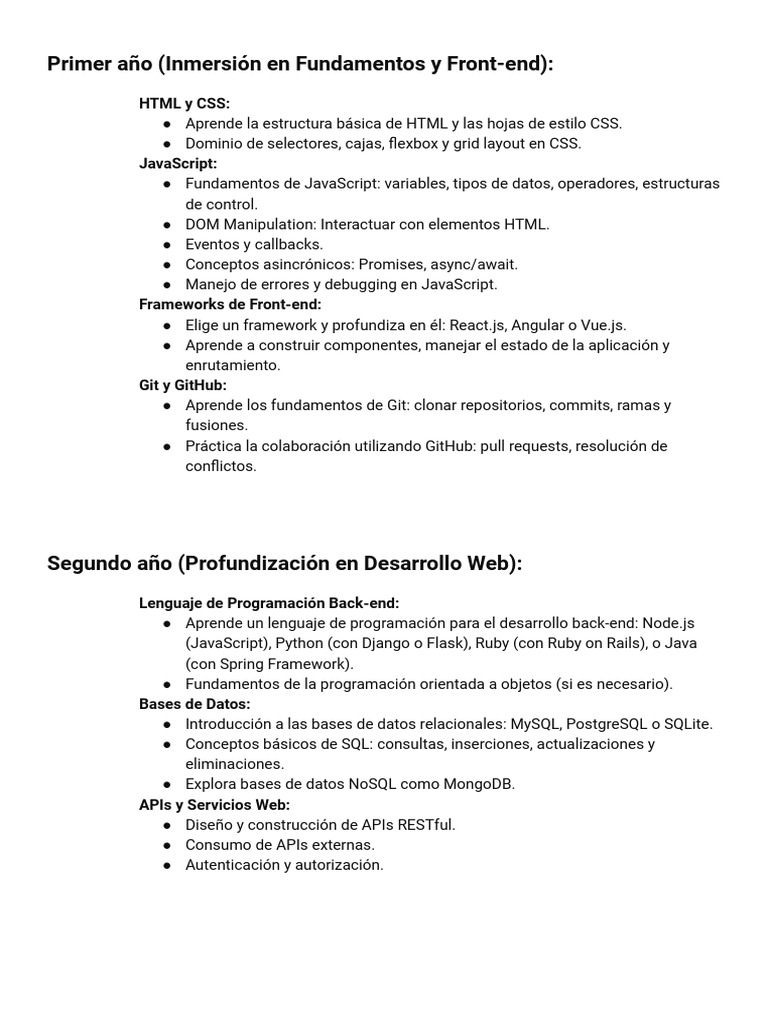 Planificacion Full Stack | PDF