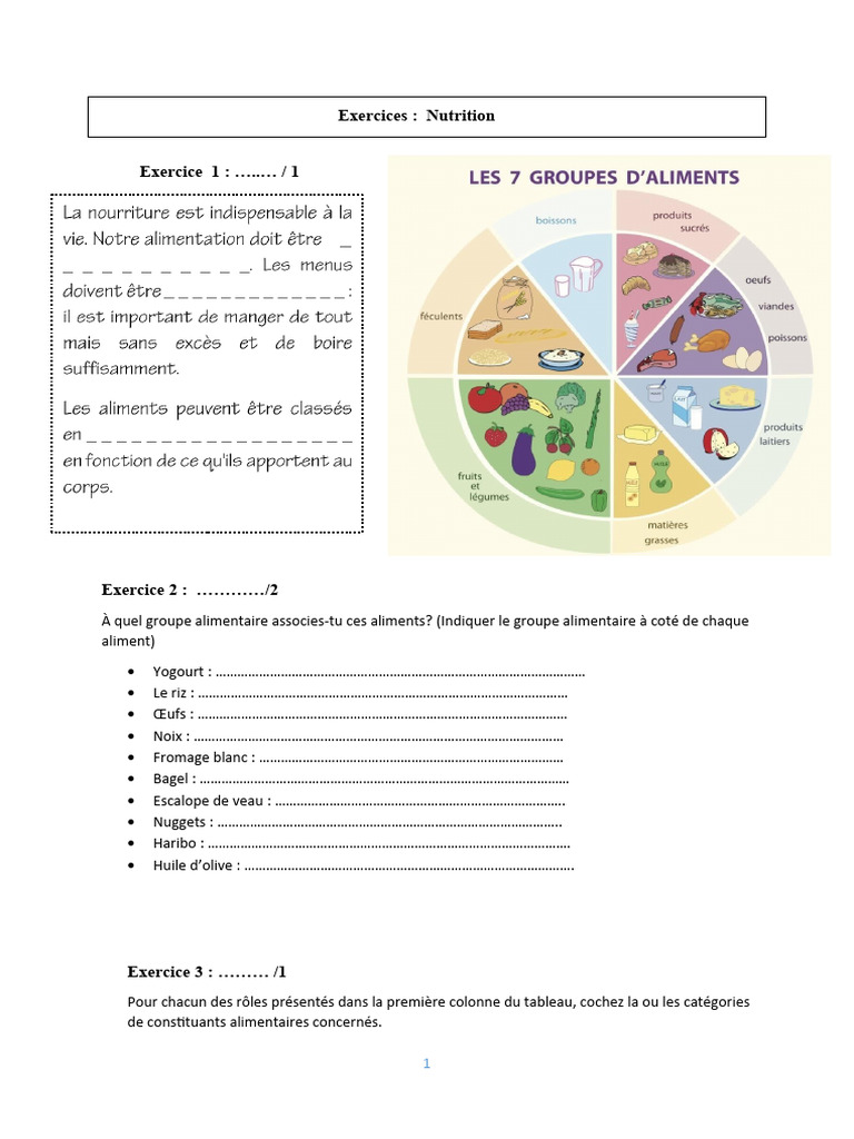 Évaluation de l'équilibre alimentaire | PDF | Nutrition | Régime et ...