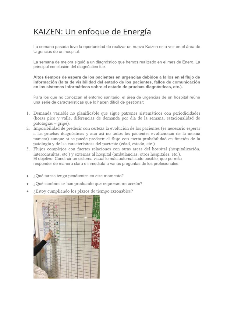 Kaizen Un Enfoque de Energia | PDF | Hospital | Información
