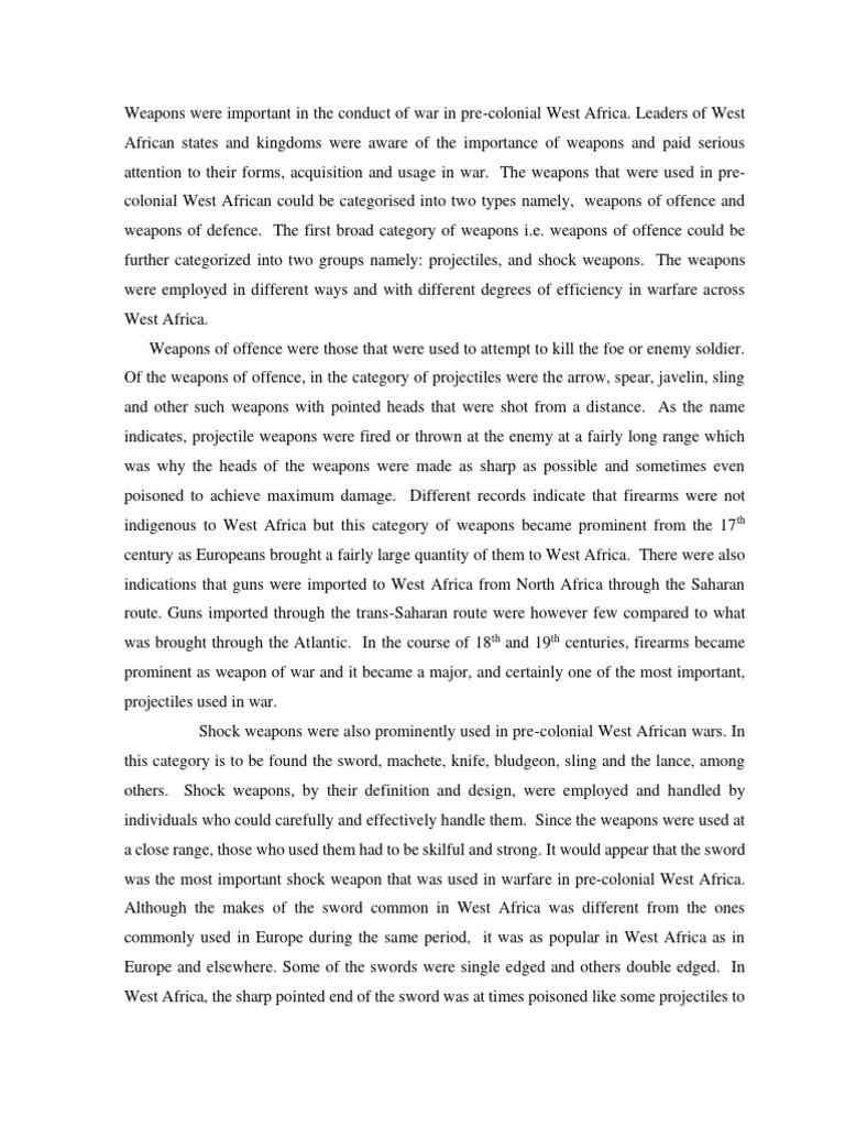 Pre-Colonial West African Weapons | PDF | Shield | Armour