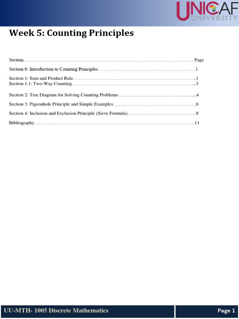 Week 5 - (Part B) Counting Principles | PDF | Combinatorics | Discrete Mathematics