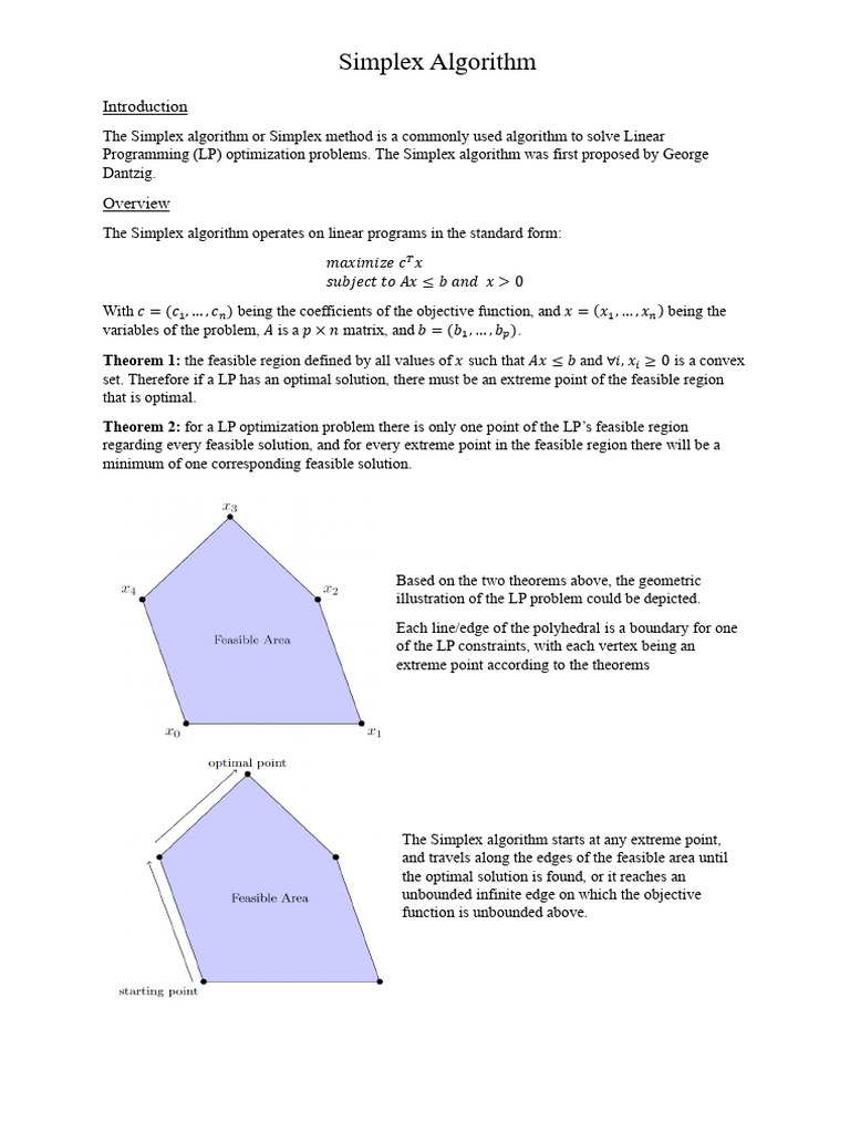 Simplex Algorithm | Download Free PDF | Linear Programming | Mathematical Optimization
