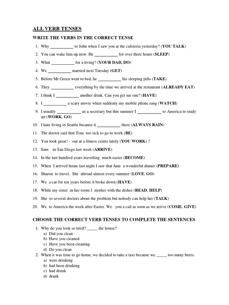 All Verb Tenses + Have Something Done | PDF