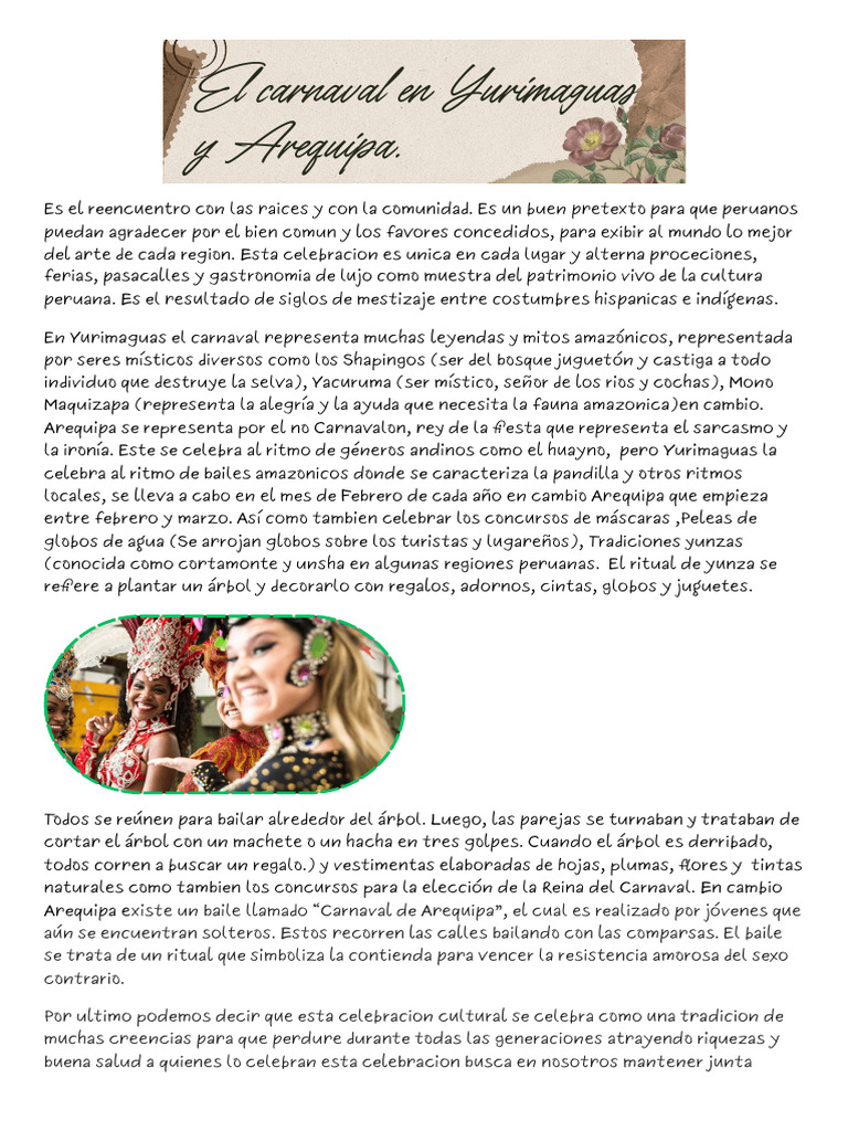 Thank You Letter Doc in Brown Red Scrapbook Style | PDF | Carnaval | Perú