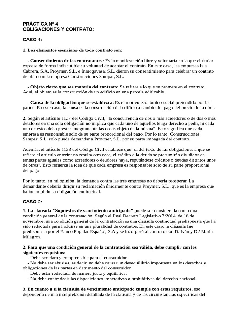 Elementos y Tipos de Contratos Legales | PDF | Pagos | Economias