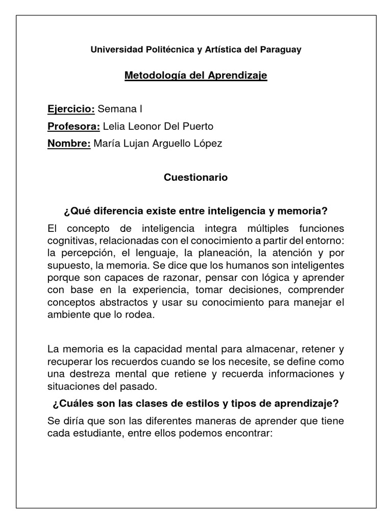 Estilos y Niveles de Aprendizaje | PDF | Aprendizaje | Memoria