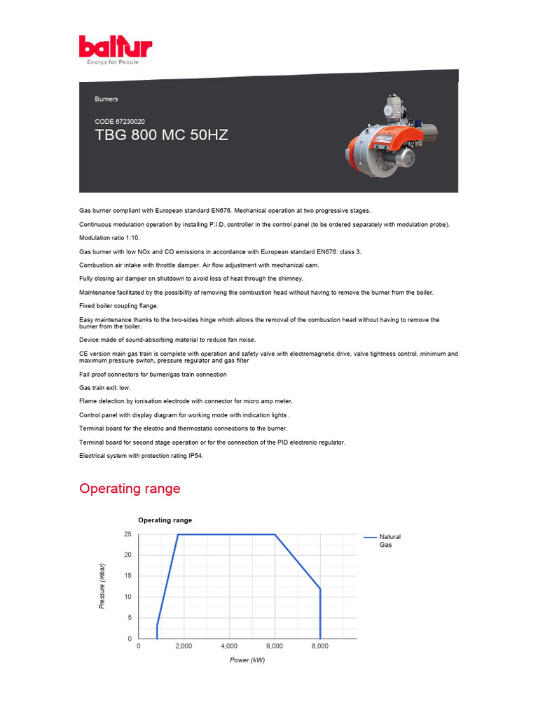 TBG 800 MC 50HZ: Operating Range | PDF | Computers | Technology ...