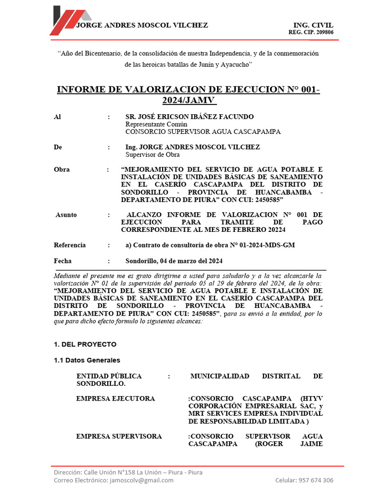 Informe N°001 Sup-Alcanzo Val Ejecucion N°01 | PDF | Derecho ... Informe N°001 Sup-Alcanzo Val Ejecucion N°01 | PDF | Derecho ...